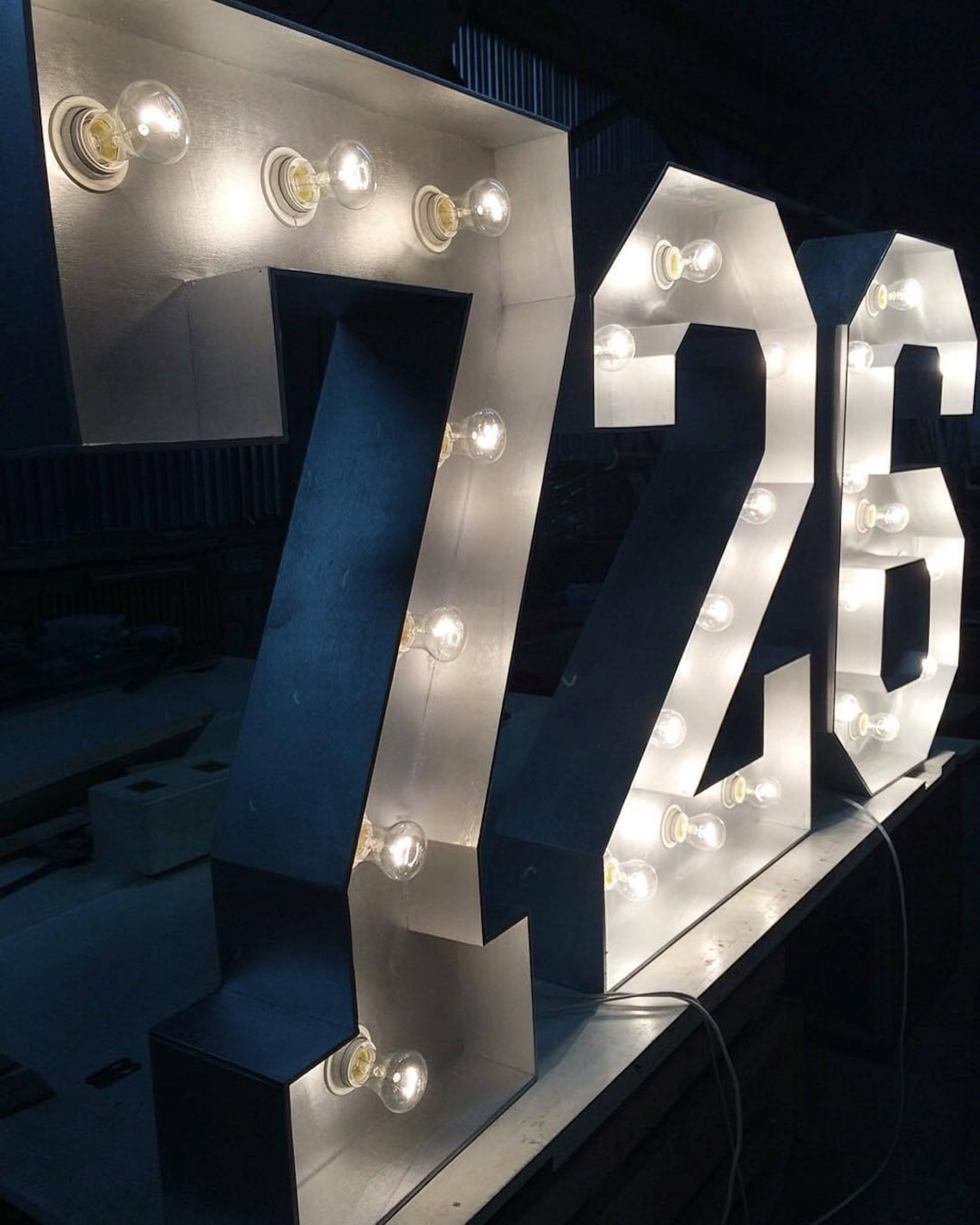 16-48" Large Marquee Numbers, Large Light up Letters, Metal Marquee ...