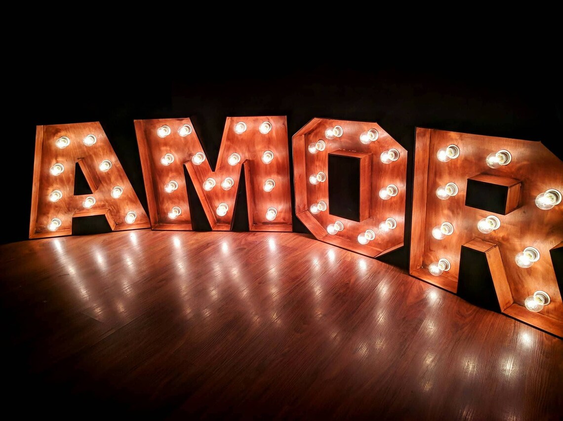 40" Giant Marquee Letters Large Amore Letters With Lights Amor Signs ...