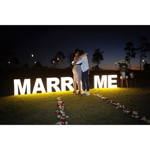 Set of Marry Me Backdrop Letters Light up Marry Me Sign Proposal Marry ...