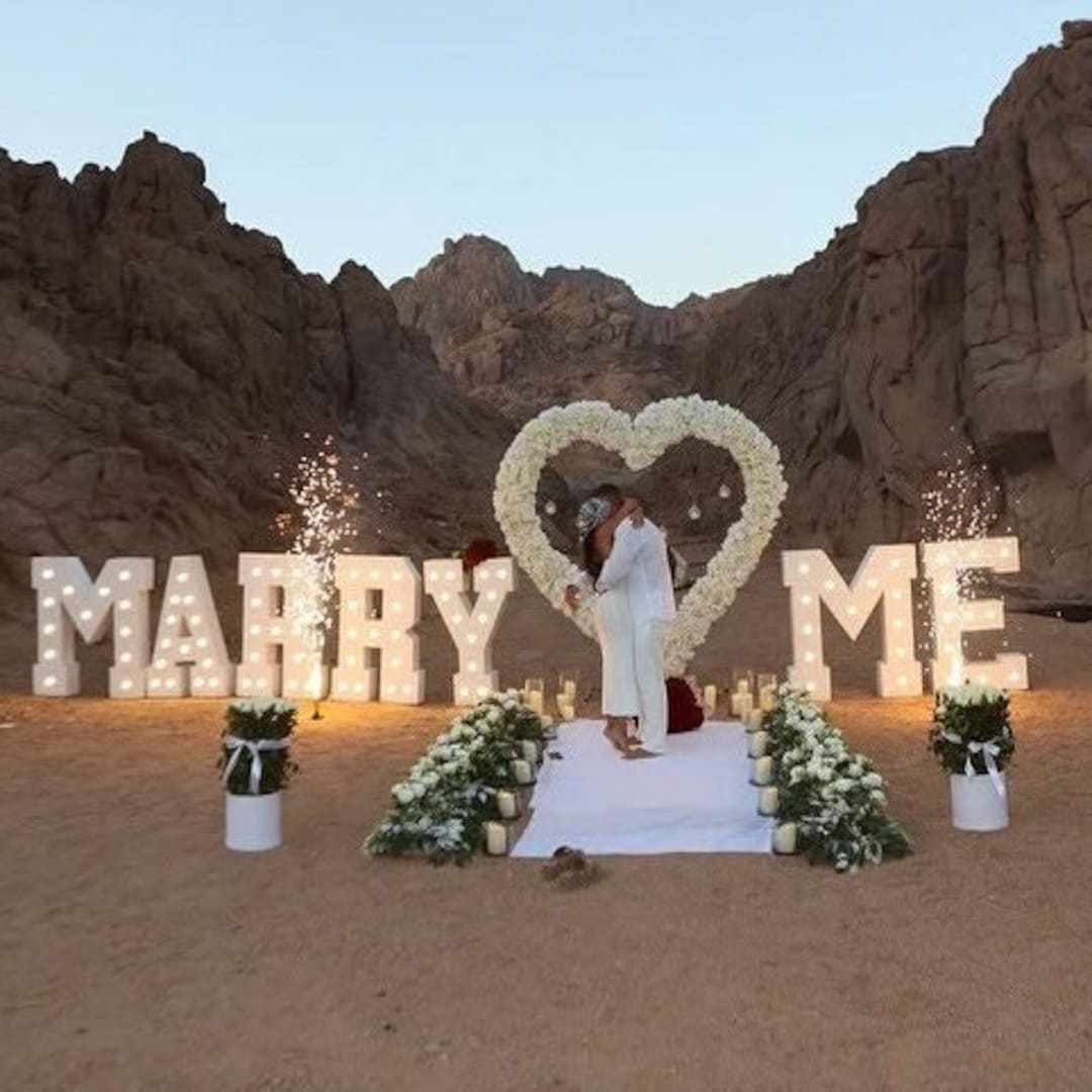 Large Marry Me Sign Letters Set Light up Proposal Backdrop Engagement ...