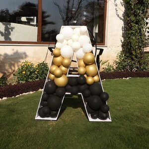 Balloon Number Birthday Backdrop Balloon Mosaico Letters 3D Anniversary ...