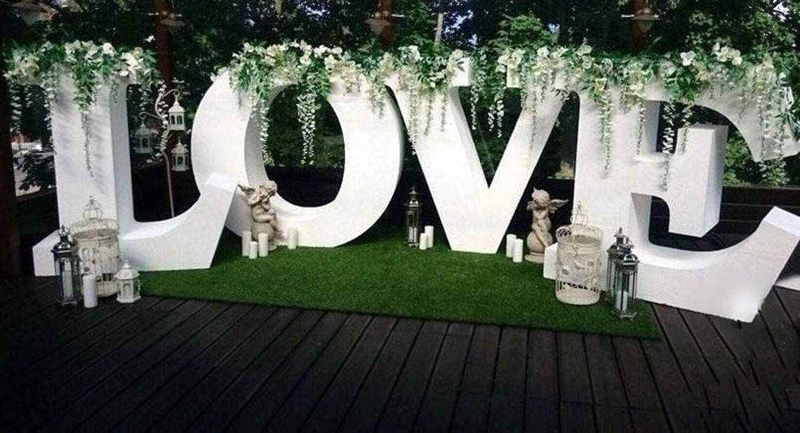 Thick 16" Wedding Styrofoam Table Base Letters Large Love Sign Candy ...