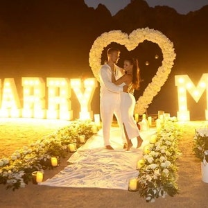 Large Marry Me Sign Letters Set Light up Proposal Backdrop Engagement ...