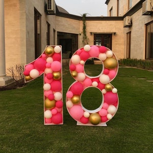 Balloon Number Birthday Backdrop Balloon Mosaico Letters 3D Anniversary ...