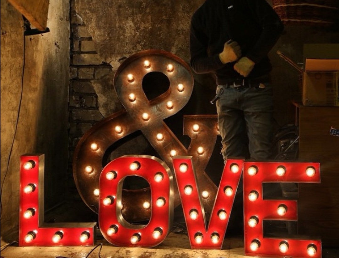 Red Marquee Letters Large Vintage Red Letter Custom Light up Letters ...