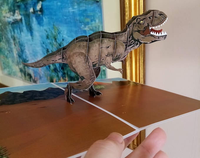 Dinosaur T-rex Pop up 3d Card Birthday - Etsy