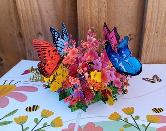 Flower Basket 3D Pop-up Card, Mother's Day, Birthday Card, Get Well ...