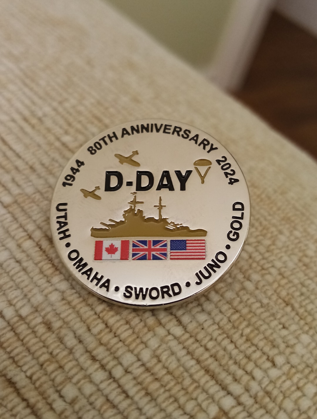 D-day Pin Badge, 80th Anniversary, Beaches, Flags, USA, UK, Canada - Etsy