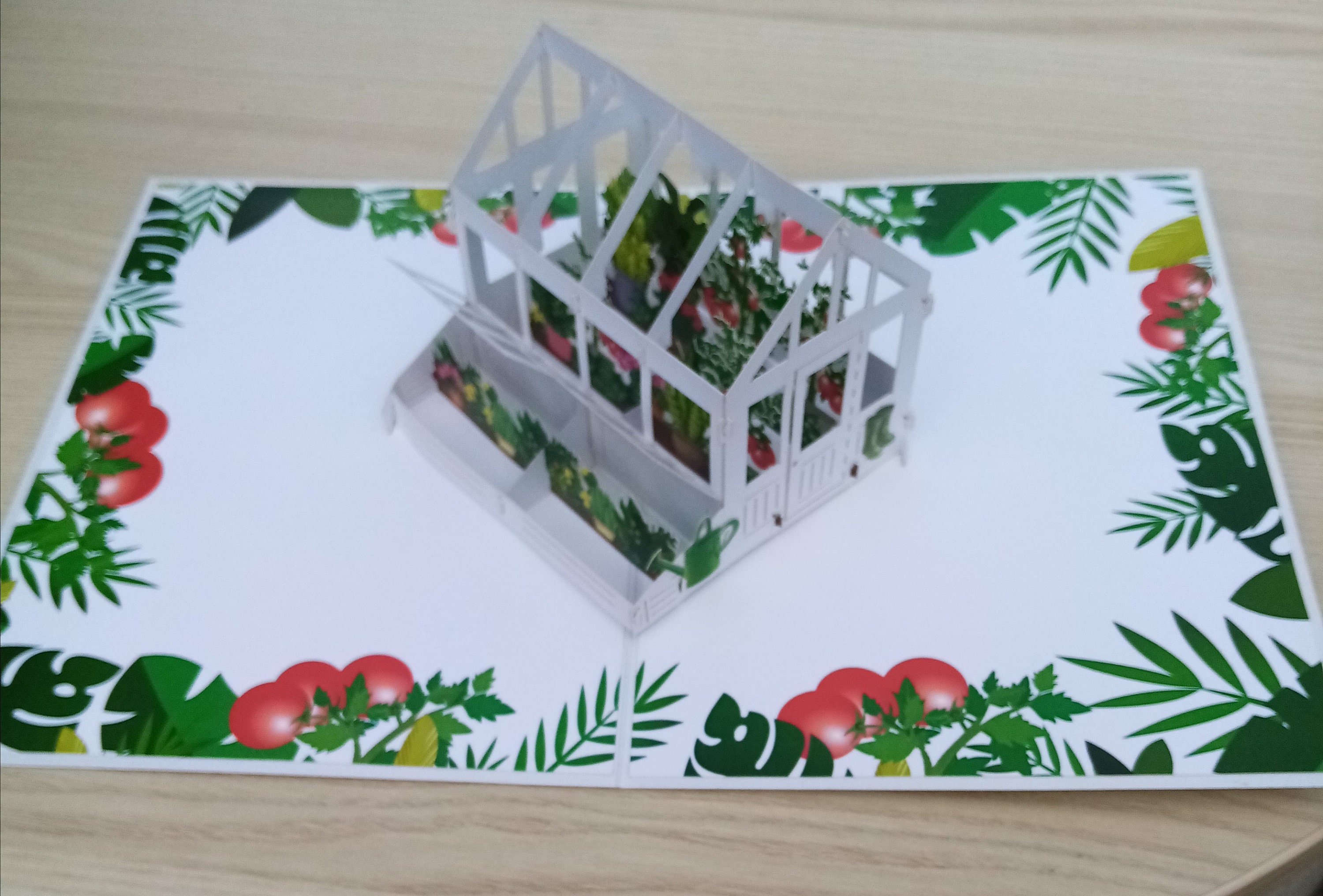 Greenhouse and Flowers Pop up Card Gardeners Allotment | Etsy UK