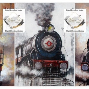 Set of 3 Train Prints, Locomotive Prints, Vintage Train Prints, Gifts ...
