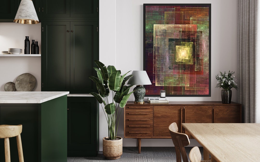 Geometric Rectangle Art Print: Warm Colors Abstract (digital Download ...