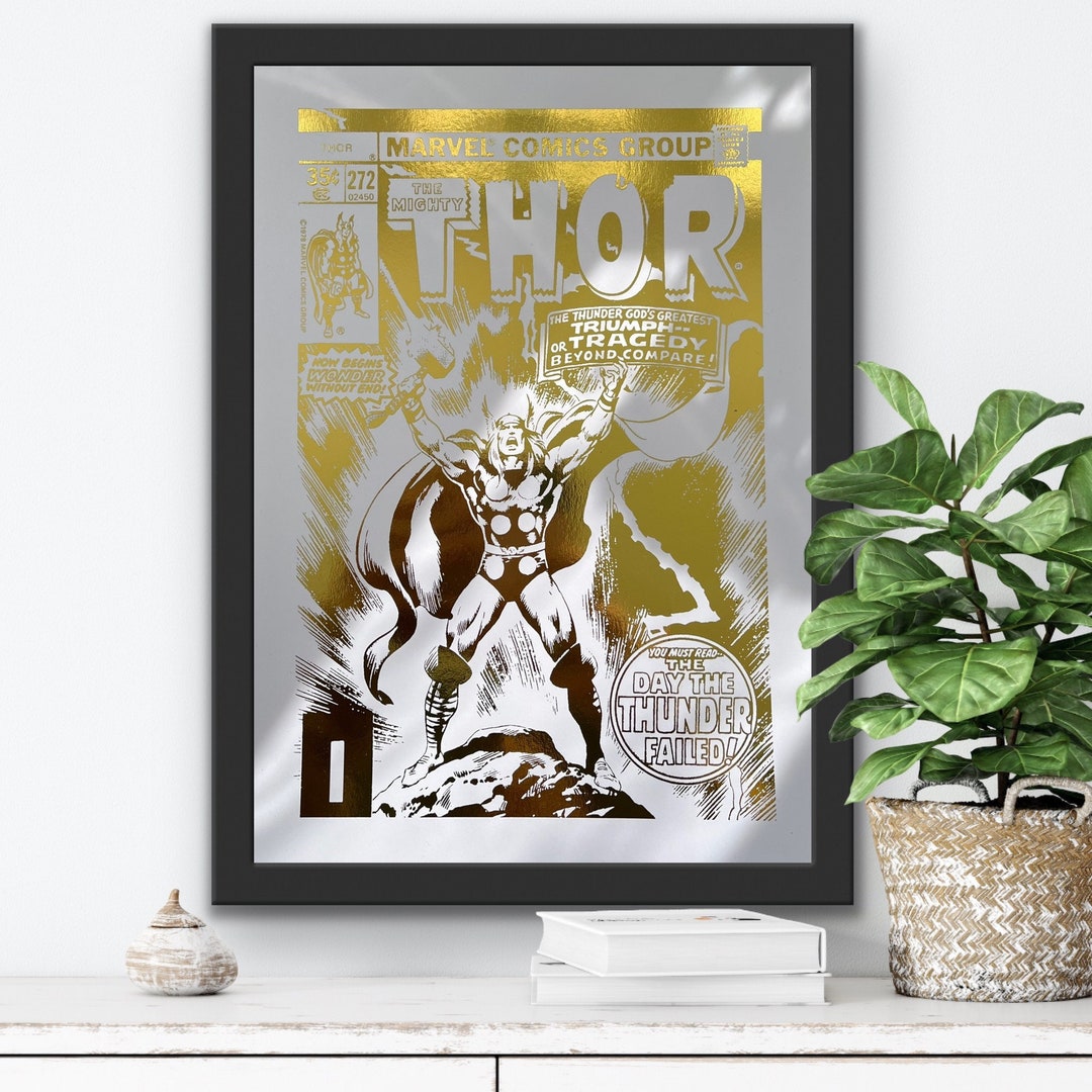 Thor Comic Cover Foil Print, Comic Book Picture, Thors Hammer, Comics ...