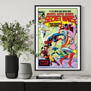 Set of 3 Secret Wars Comic Covers, Edition 1, 2 & 3, Comic Cover Prints ...