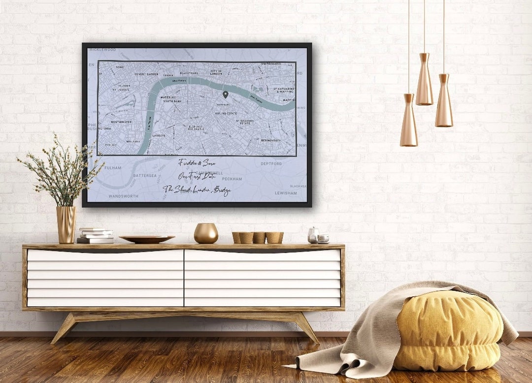 Our First Date Map, Sizes A4-A1, Map Print, Unique Gift, Valentines ...