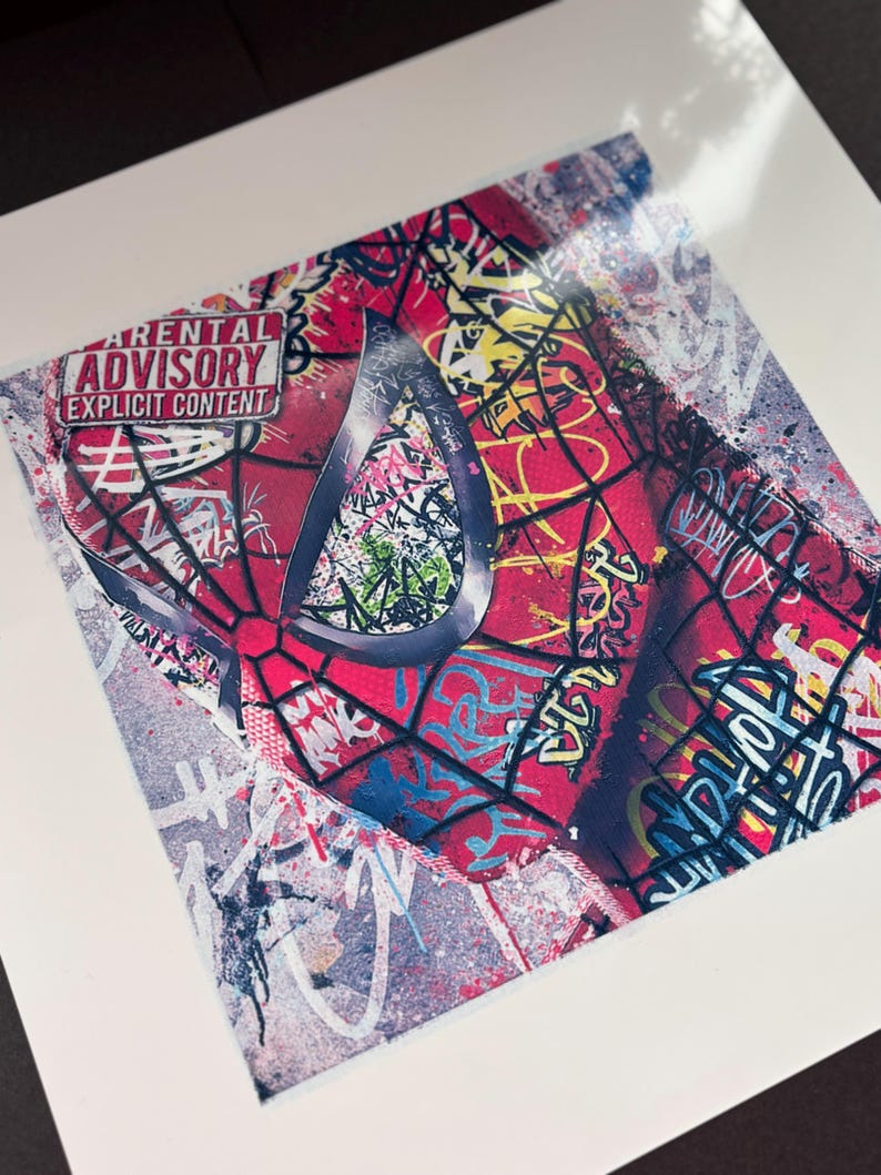 Graffiti Spider-man Metal Wall Art, Street Art Style Superhero Print ...