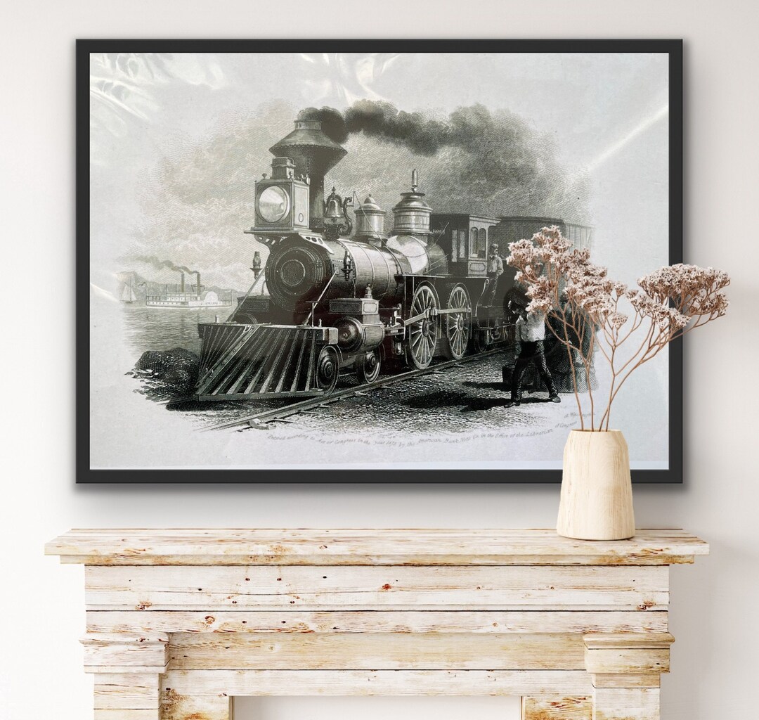 Locomotive Print, Train Print, Vintage Train Print, Train Spotters ...