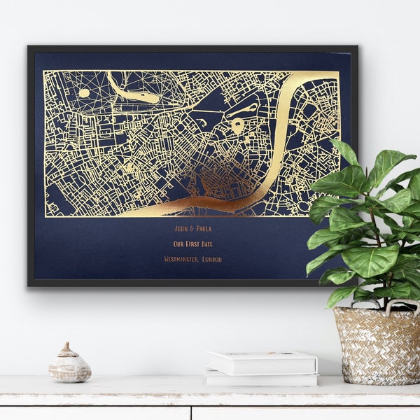Gold Foil World Map - Etsy