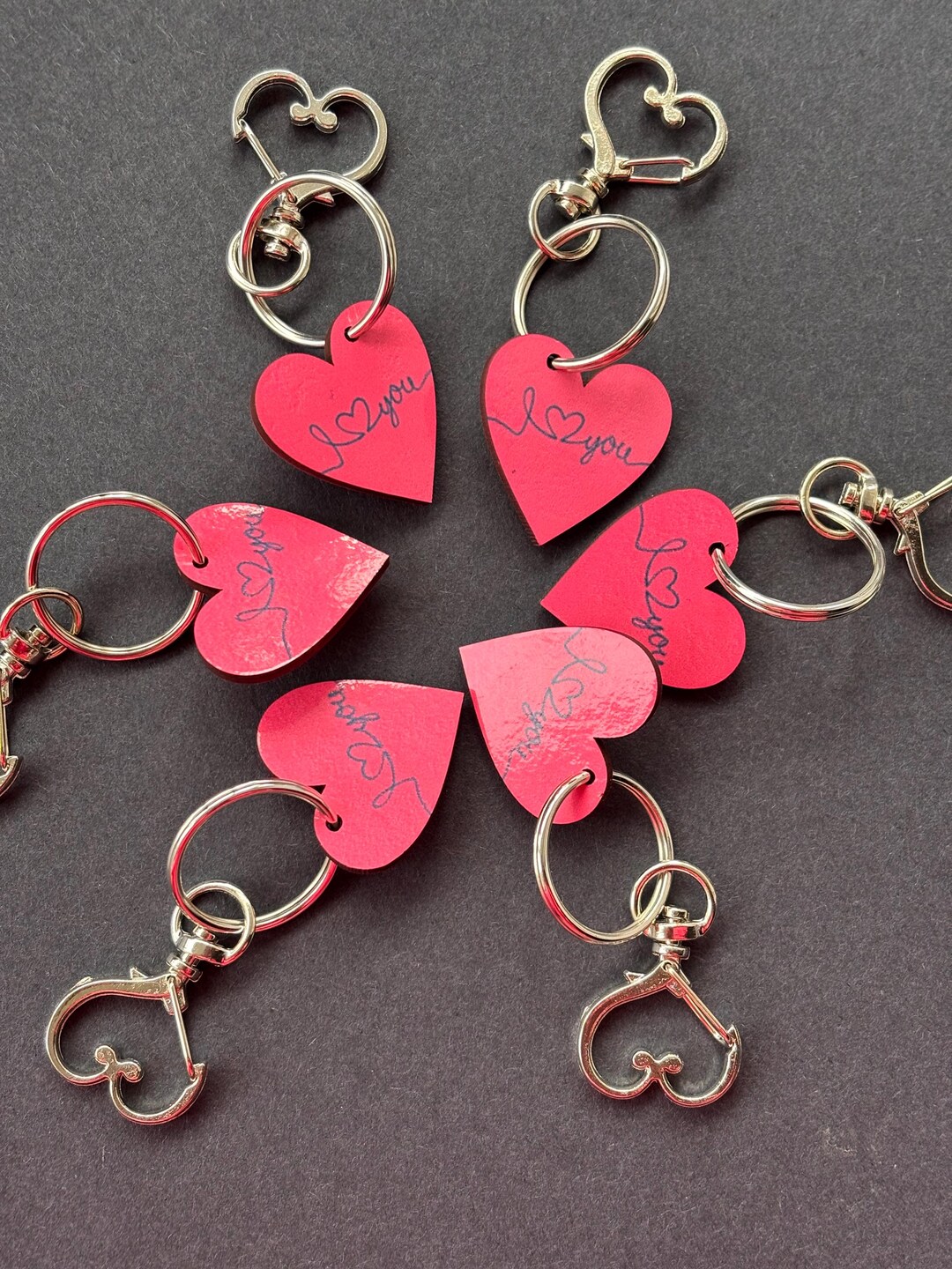 Red Heart Keyring With Silver Heart Clasp, ‘I Love You’ Keychain ...