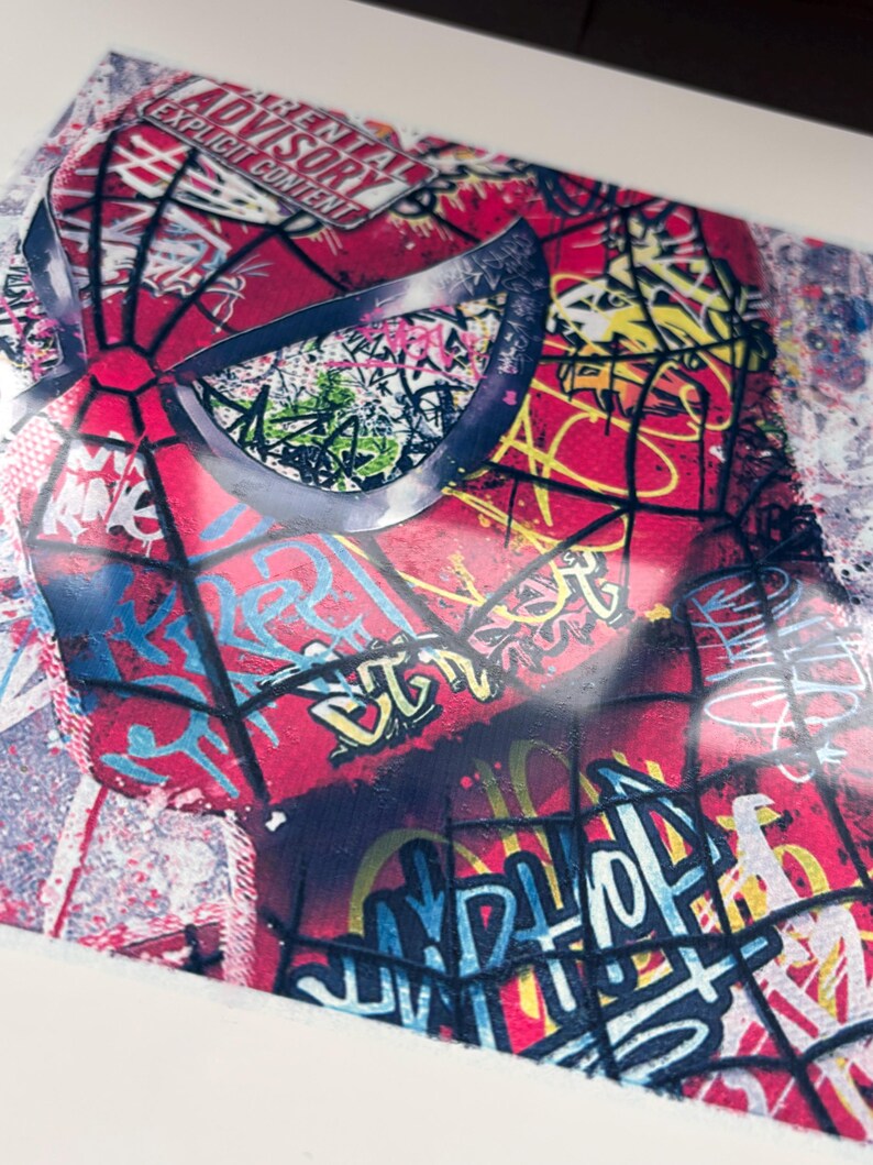 Graffiti Spider-man Metal Wall Art, Street Art Style Superhero Print ...