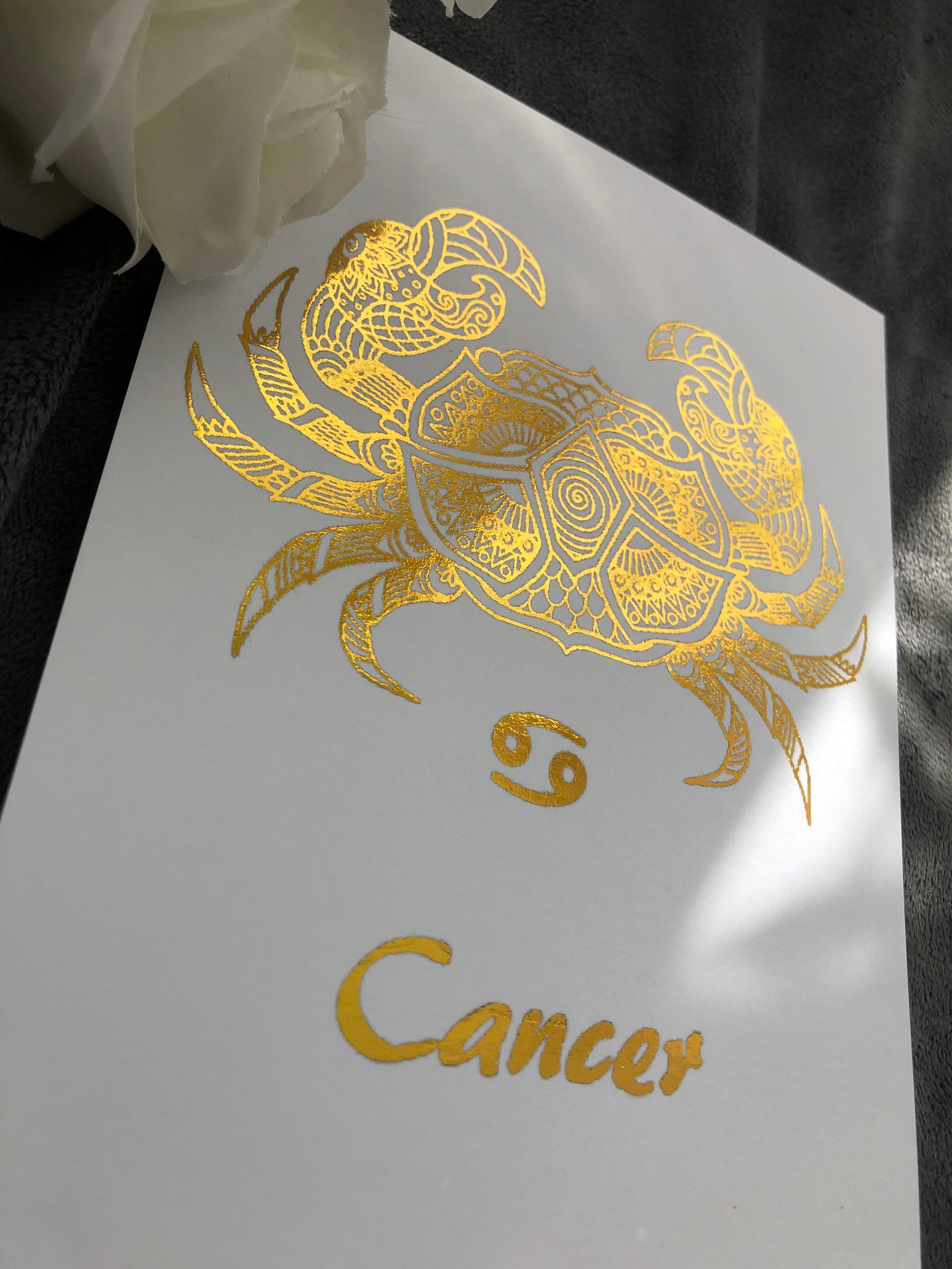 Cancer Star Sign Foil Print Star Sign Print Zodiac Sign - Etsy