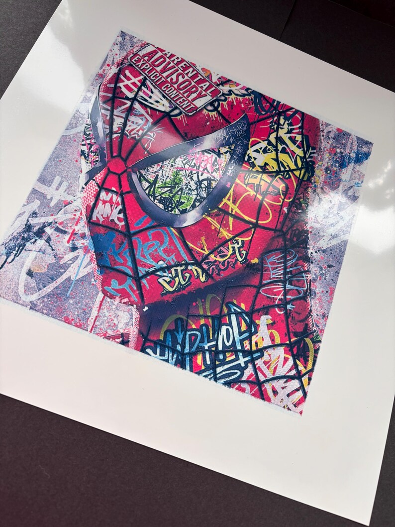 Graffiti Spider-man Metal Wall Art, Street Art Style Superhero Print ...