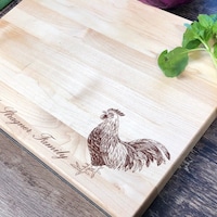 Rooster With Farm - Cutting Board. Great Hostess Gift. Chicken Cutting ...