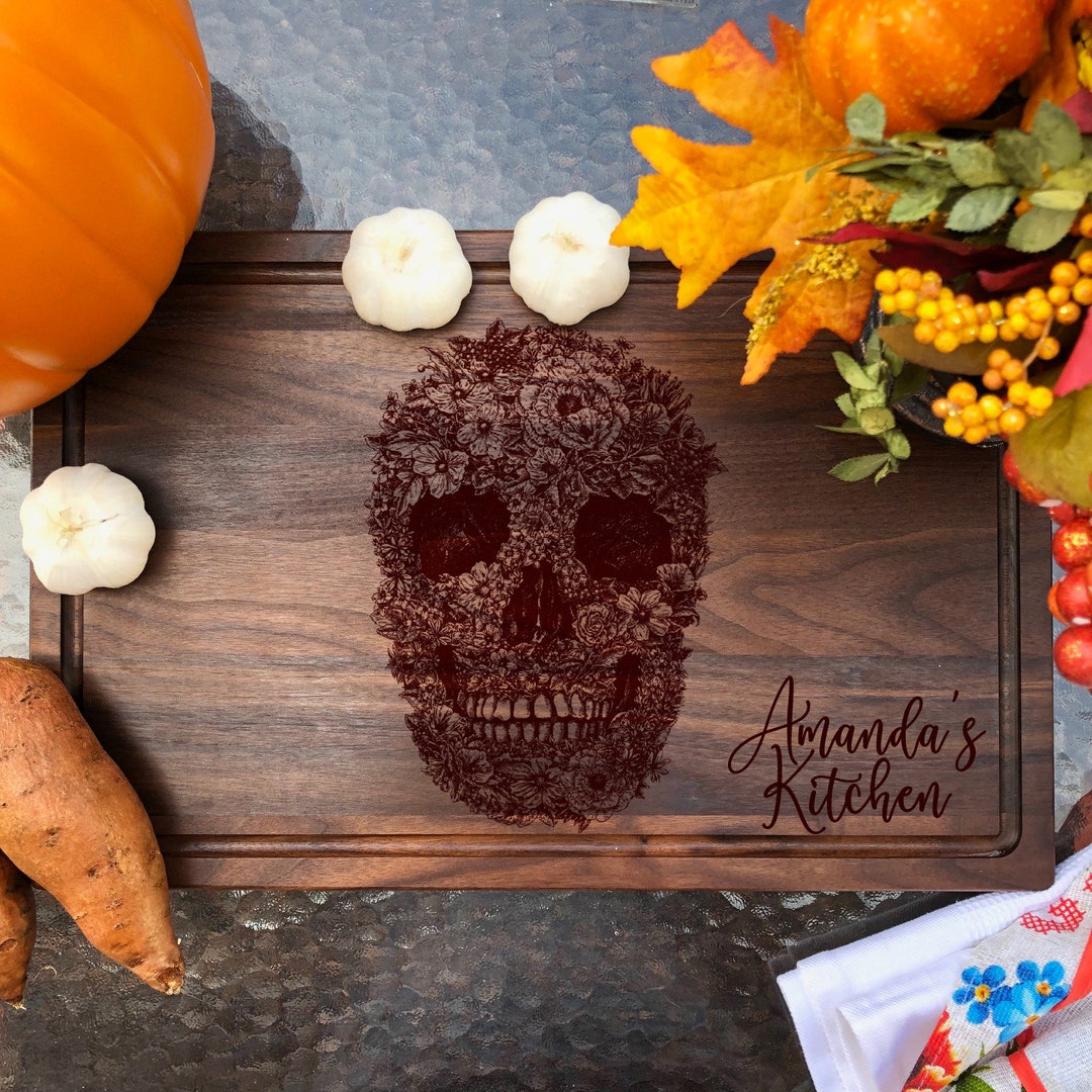 Personalized Skull Cutting Board: Halloween Skeleton Board - Etsy