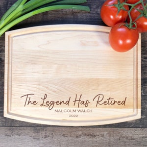 The Legend Has Retired. Personalized Cutting Board - Retirement Gift ...