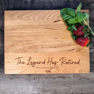 The Legend Has Retired. Personalized Cutting Board - Retirement Gift ...