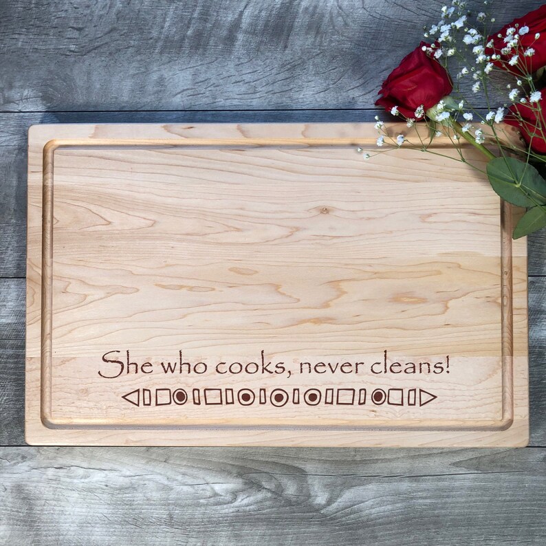 She Who Cooks Never Cleans Cutting Board. Funny Cutting Board. - Etsy