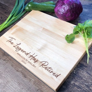 The Legend Has Retired. Personalized Cutting Board - Retirement Gift ...