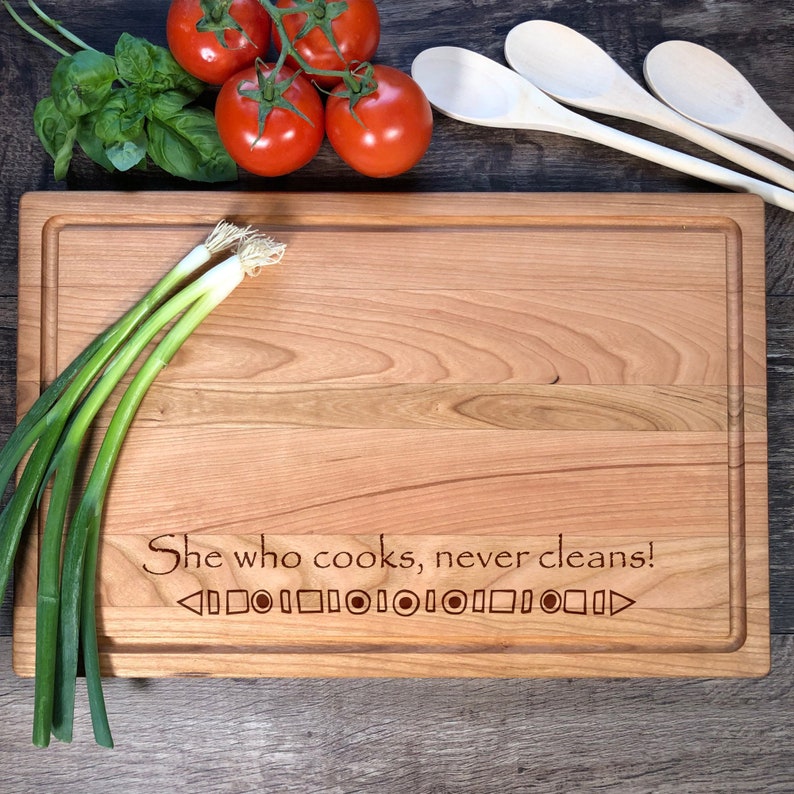She Who Cooks Never Cleans Cutting Board. Funny Cutting Board. - Etsy