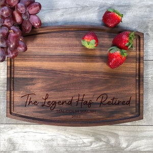 The Legend Has Retired. Personalized Cutting Board - Retirement Gift ...