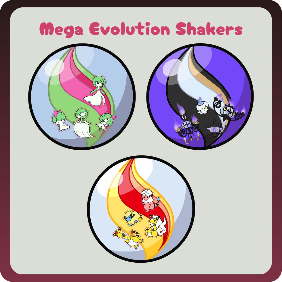 Mega Evolution Shaker Charms - Etsy
