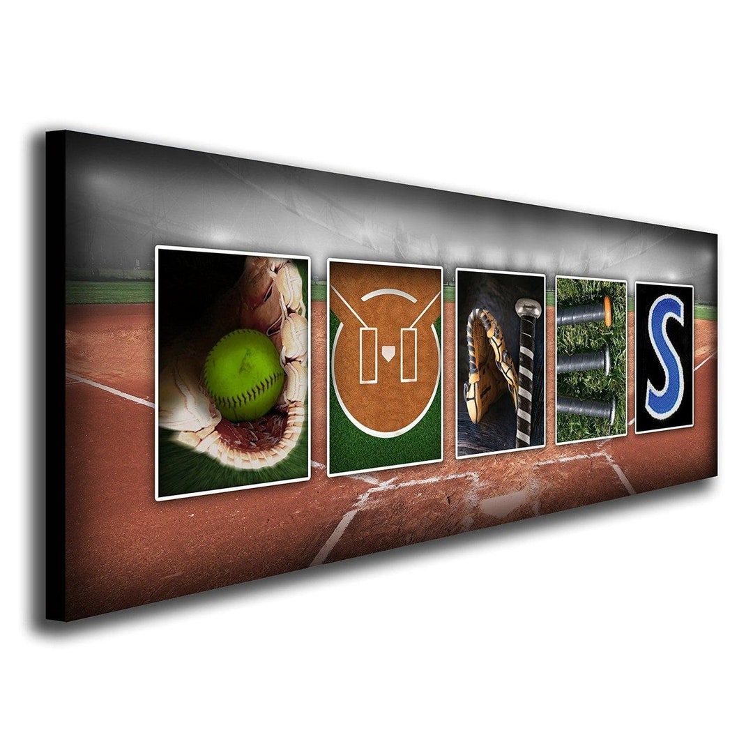Softball Name Art Personalized Softball Gift Customized Softball Sports ...