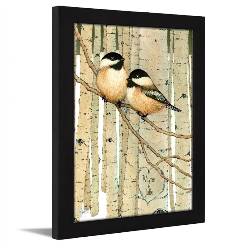 Love Birds | Romantic Personalized Gift | Chickadee Art From Personal ...
