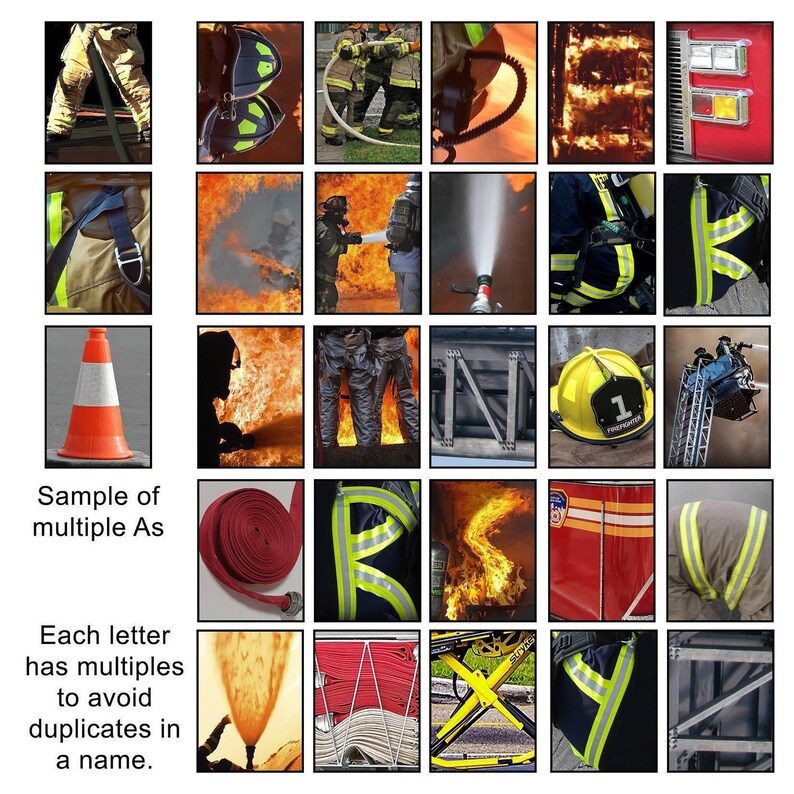 Firefighter Name Art Personalized Gift for Firemen - Etsy