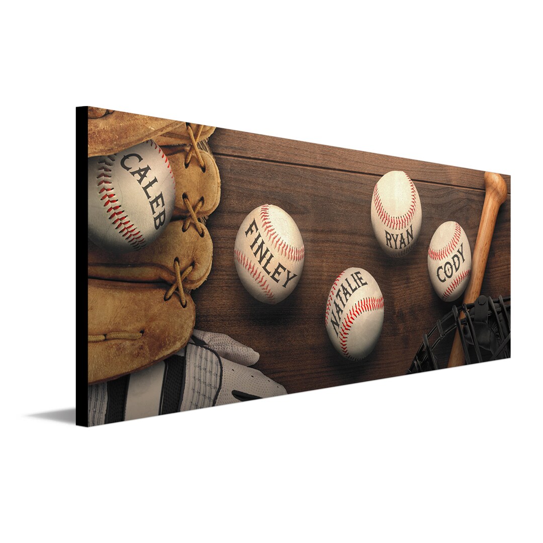 Baseball Dad & Children Sign Personalized Baseball Sports Gift for Dad ...