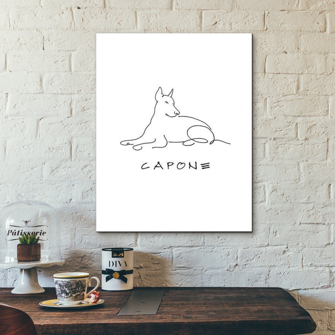 Doberman Line Drawing | Personalized Pet Dog Portrait | Personalized ...