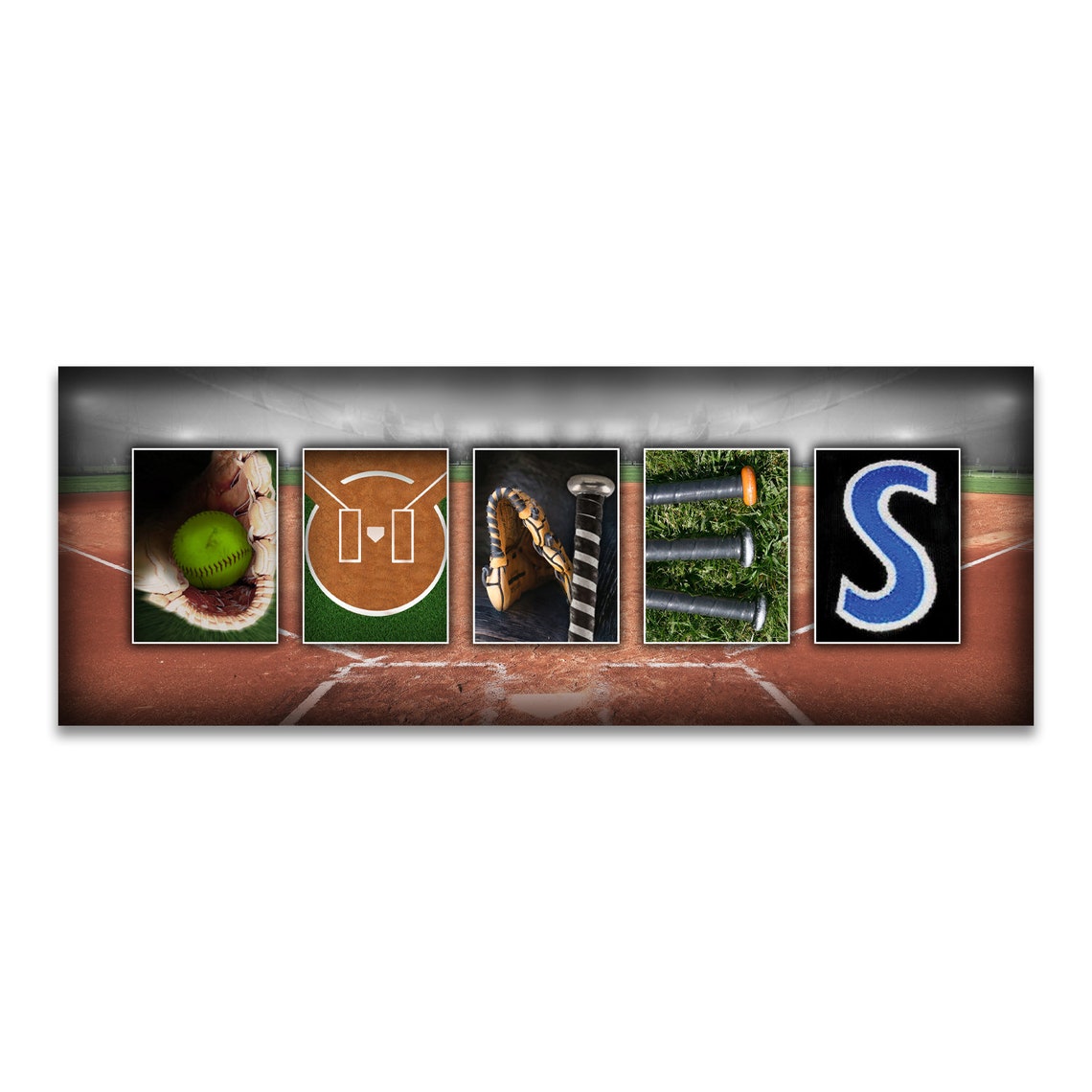 Softball Name Art Personalized Softball Gift - Etsy