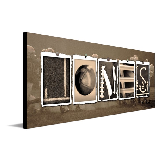 Vintage Football Name Art Personalized Football Gift | Etsy