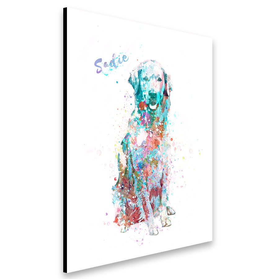 Golden Retriever Personalized Pet Art | Etsy