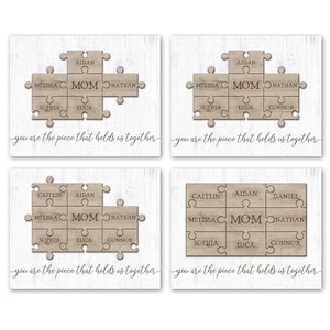 Mom & Children Puzzle Pieces | Personalized Gift for Mom | Mother's Day ...