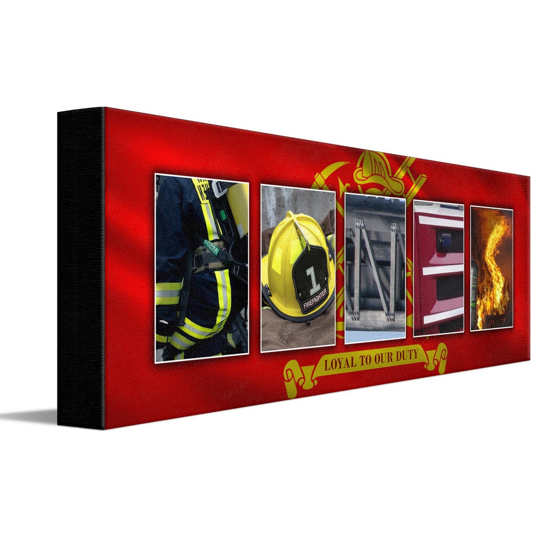 Firefighter Name Art | Personalized Gift for Firemen | Firefighter ...