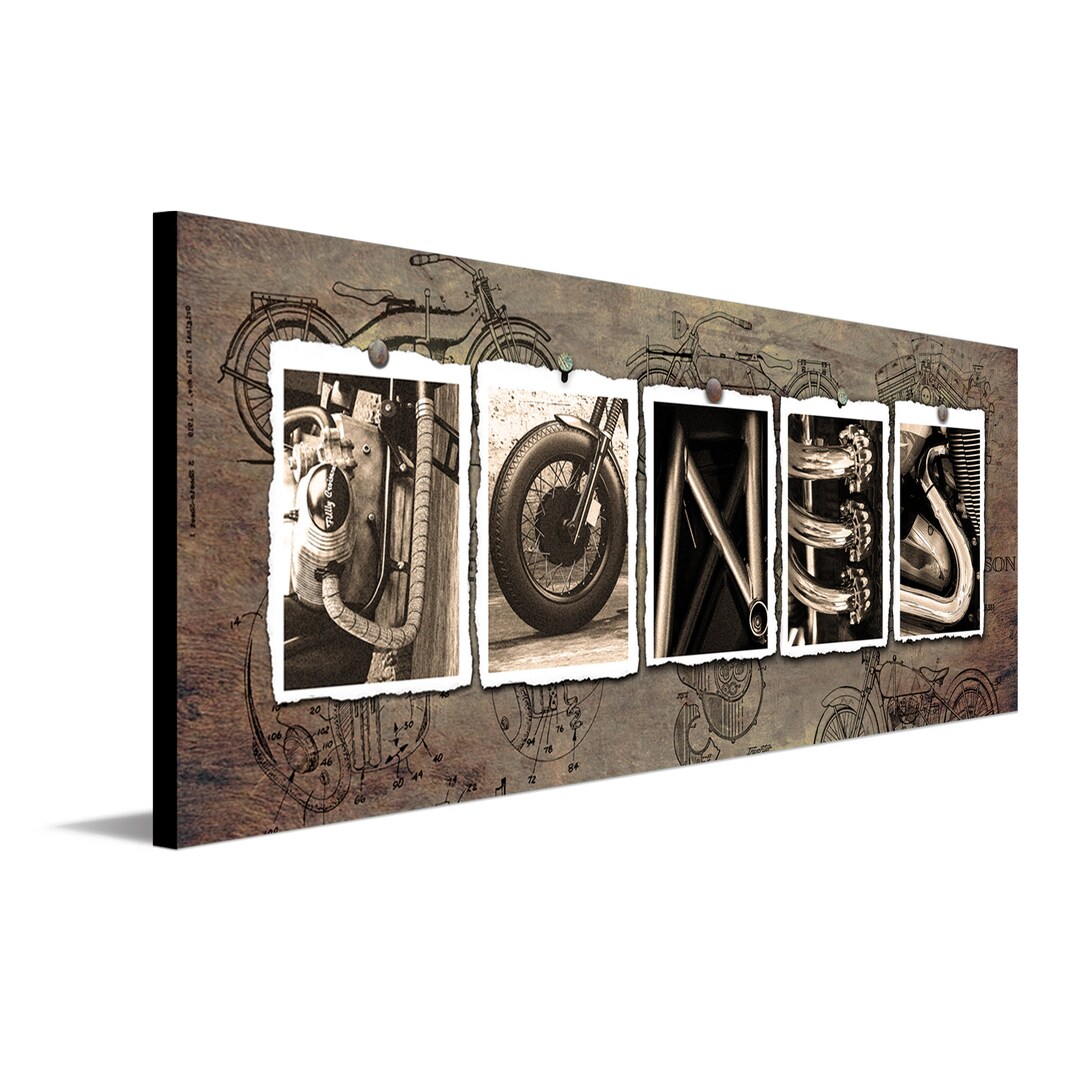 Vintage Motorcycle Name Art Personalized Motorcycle Gift Motorcycle ...