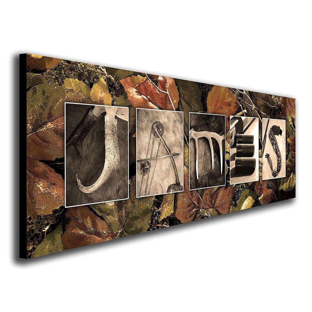 Hunting Name Art Personalized Hunter Gift Camo Decor Customized With ...