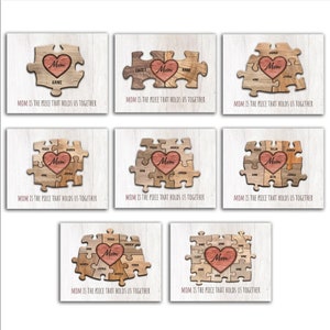 Mom & Children Heart Puzzle Print | Personalized Gift for Mom ...