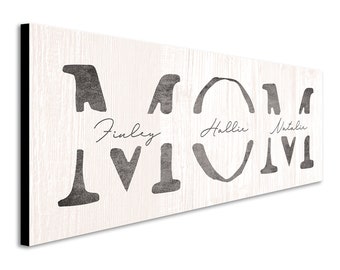 Custom MOM Sign With Childrens Names, Mother's Day Gift, Gift for Mom ...