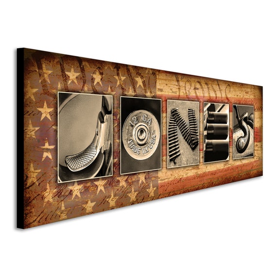 Shooting / Guns Name Art Personalized Name Art Gifts Made - Etsy