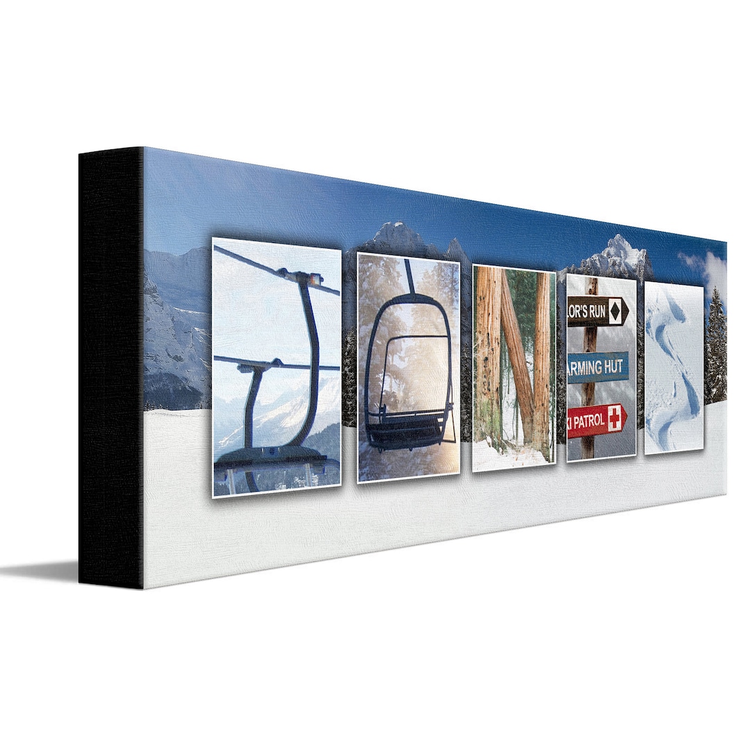 Ski Name Art | Personalized Skier Gift | Skiing Art and Decor From ...